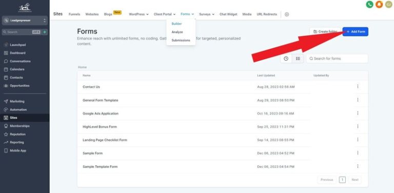 GoHighLevel Forms - HighLevel Web Form Features in 2025